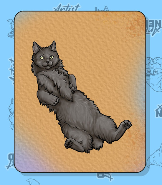 Custom Fluffy Cat Belly Digital Image YCH Your-cat-here Digital Art ...